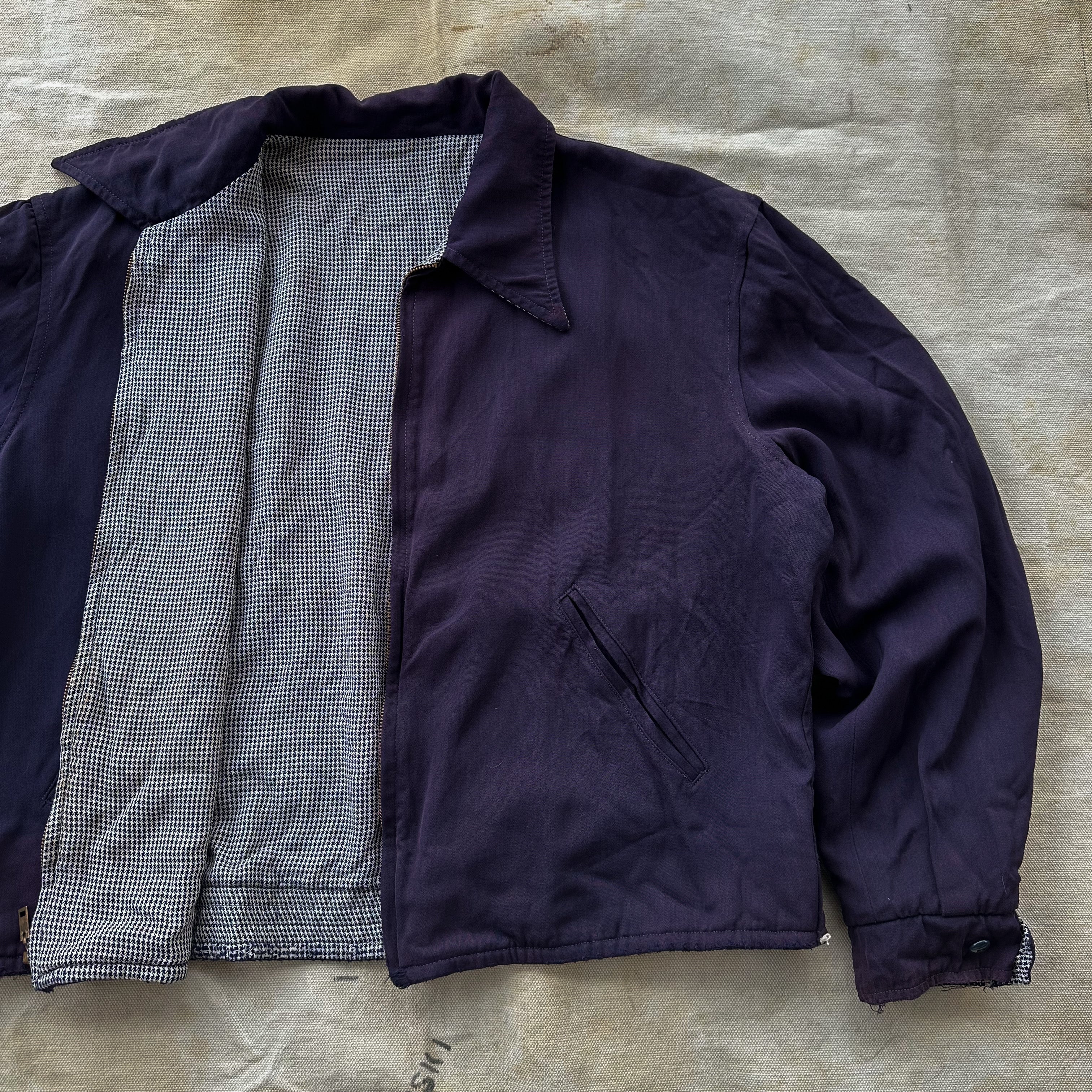 1950’s reversible purple and houndstooth gab jacket – Arachnid Vintage